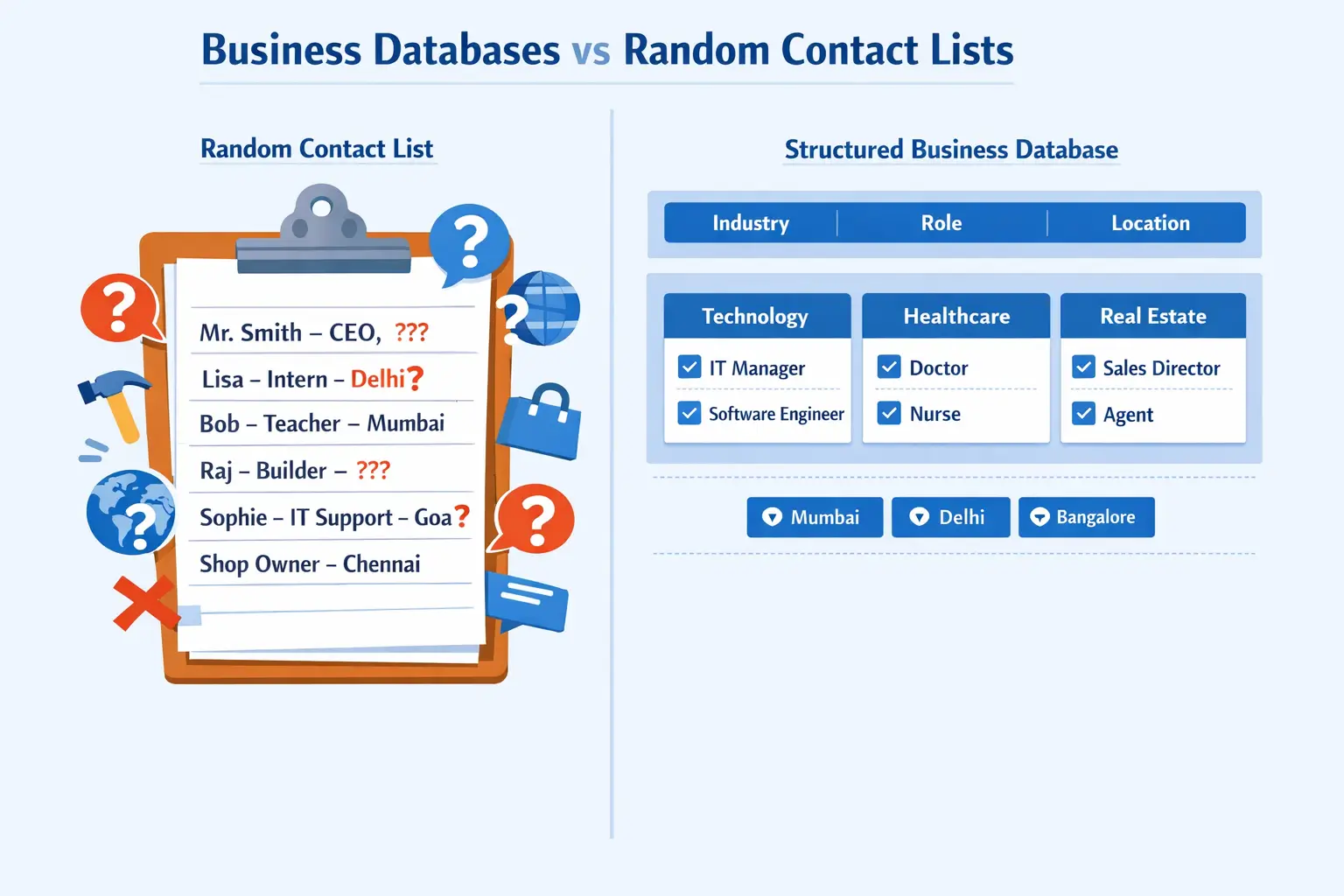 Business Databases vs Random Contact Lists: What’s the Difference?